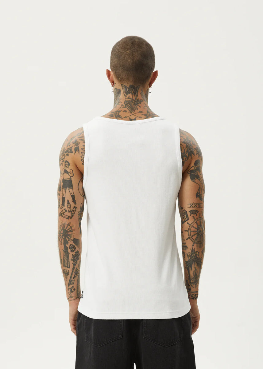 AFENDS Paramount Recycled Ribbed Singlet - White – Sunfox Clothing